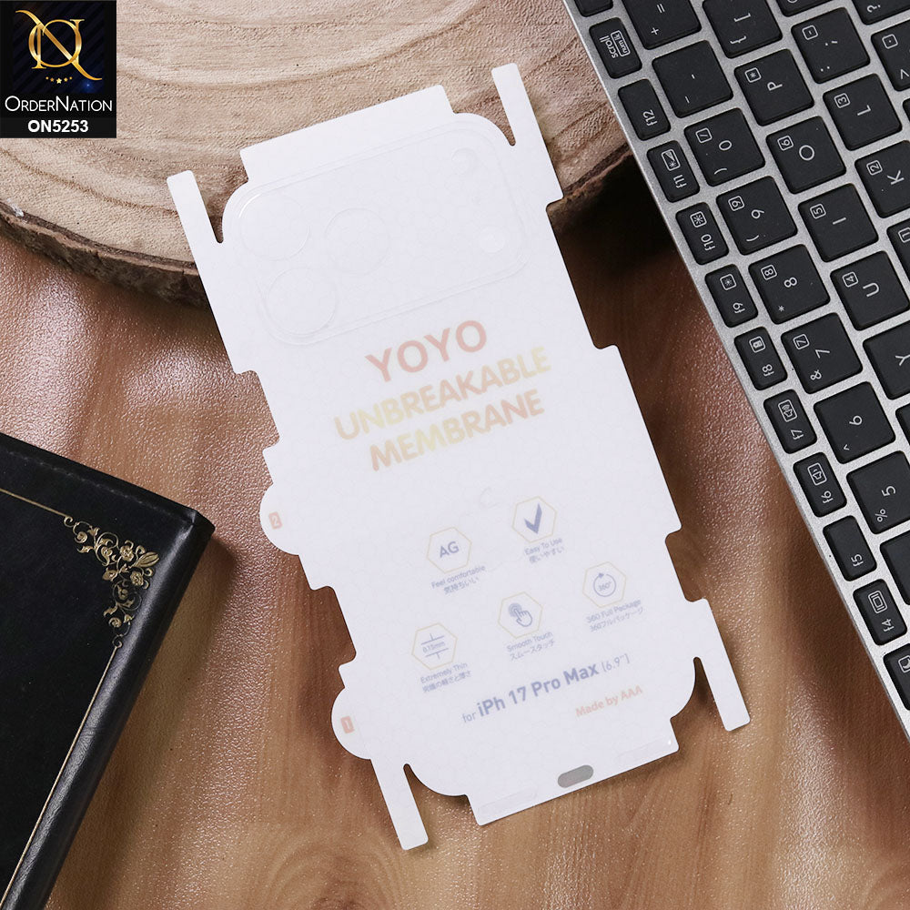 iPhone 17 Pro Protector - Transparent YOYO Unbreakable Membrane Shiny ...