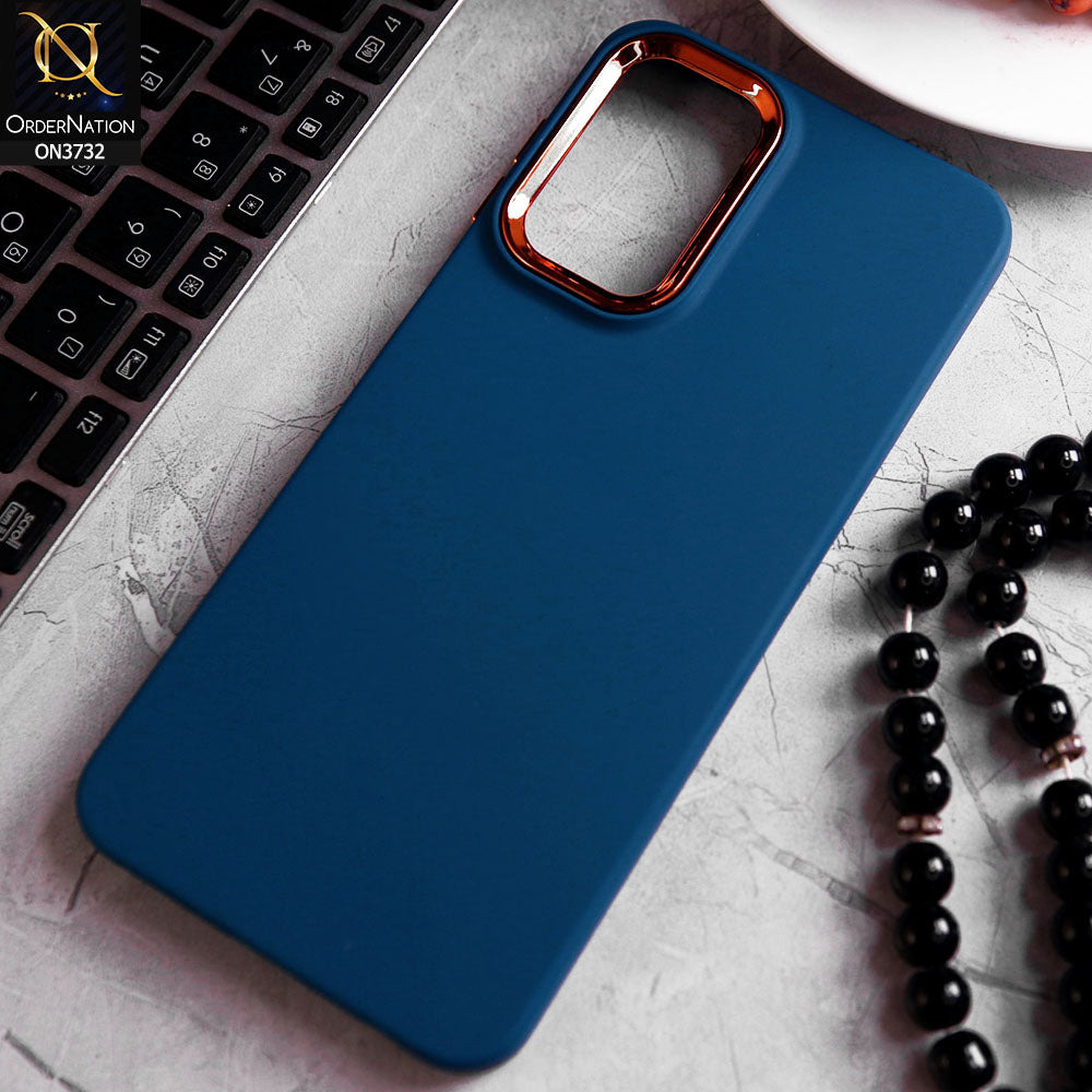 Samsung Galaxy A23 Cover - Blue -Electroplated Camera Border Soft Sili ...