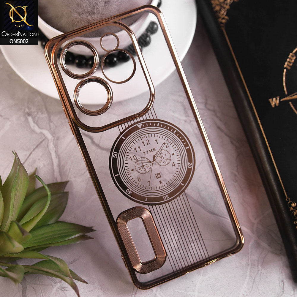 Infinix Hot 40 Cover - Golden - Electroplating Borders Logo Hole Camer ...