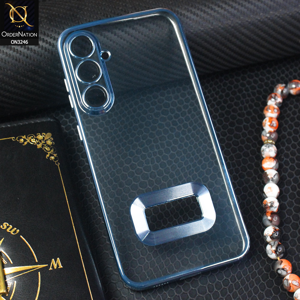 Samsung Galaxy S23 FE Cover - Sierra Blue - Electroplating Borders Log ...