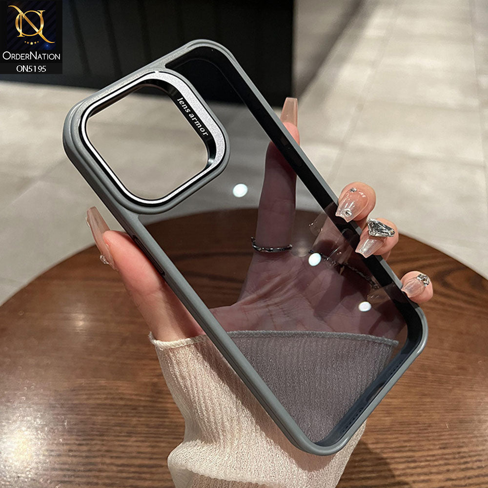 iPhone 13 Pro Max Cover - Gray - Trendy Colour Transparent Back Soft B ...