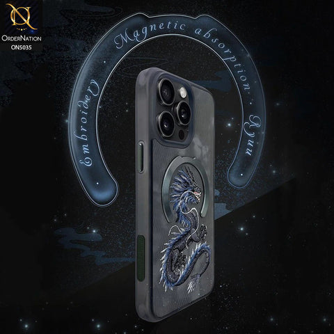 iPhone 15 Pro Max Cover - Black - NIMMY 3D Embroidery Fantasy Animal S ...