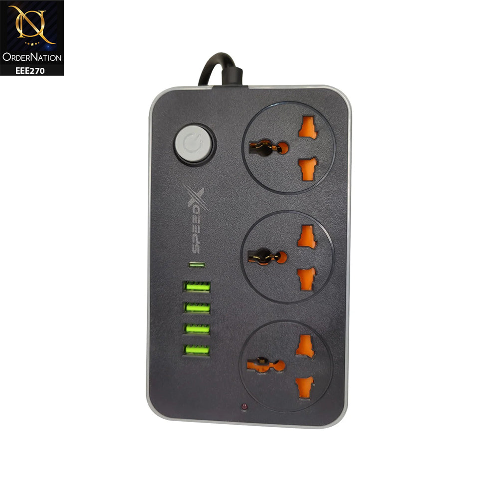SpeedX Multi Power Strip Plug Extension Board with 4 USB Ports + 3 Soc ...