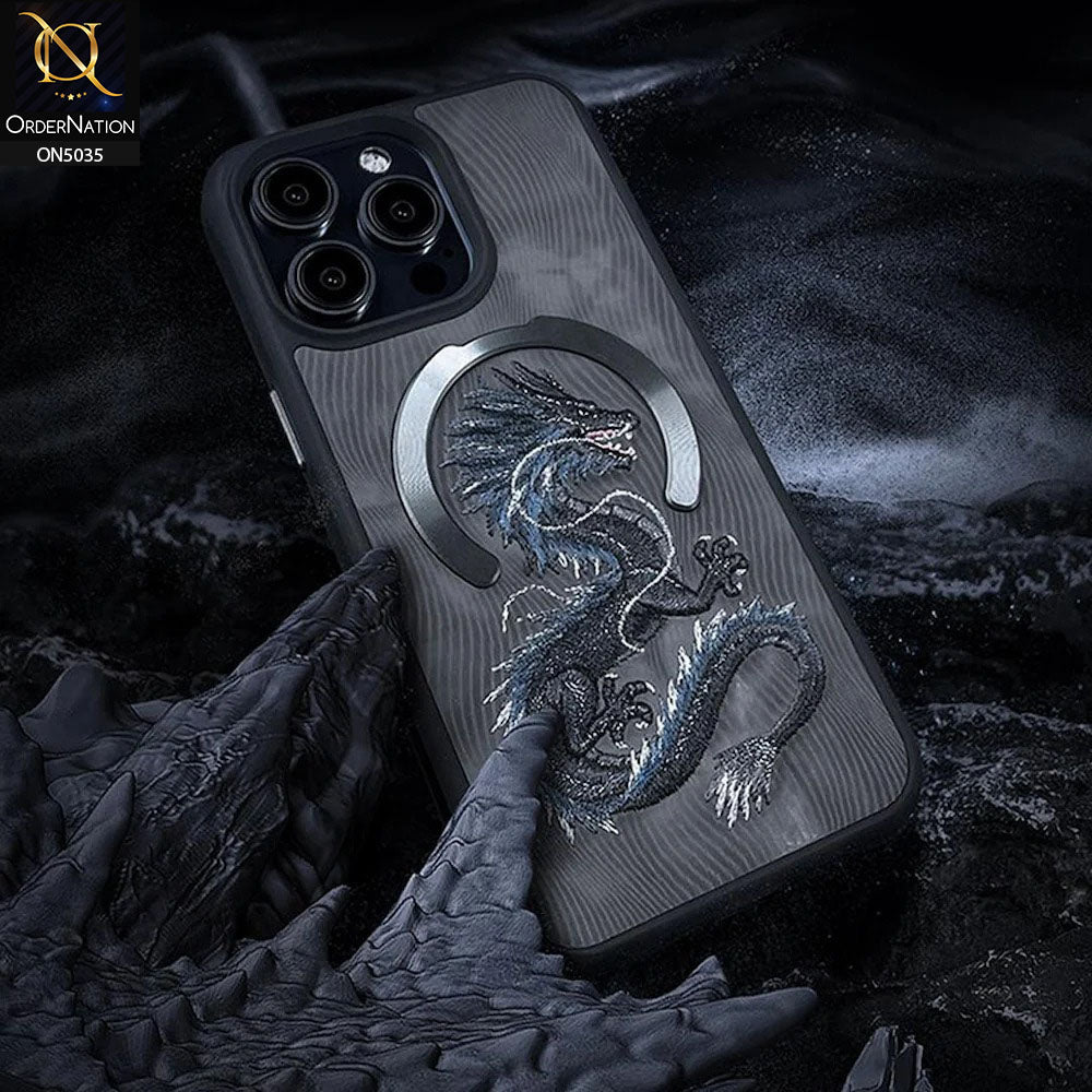 iPhone 15 Pro Max Cover - Black - NIMMY 3D Embroidery Fantasy Animal S ...