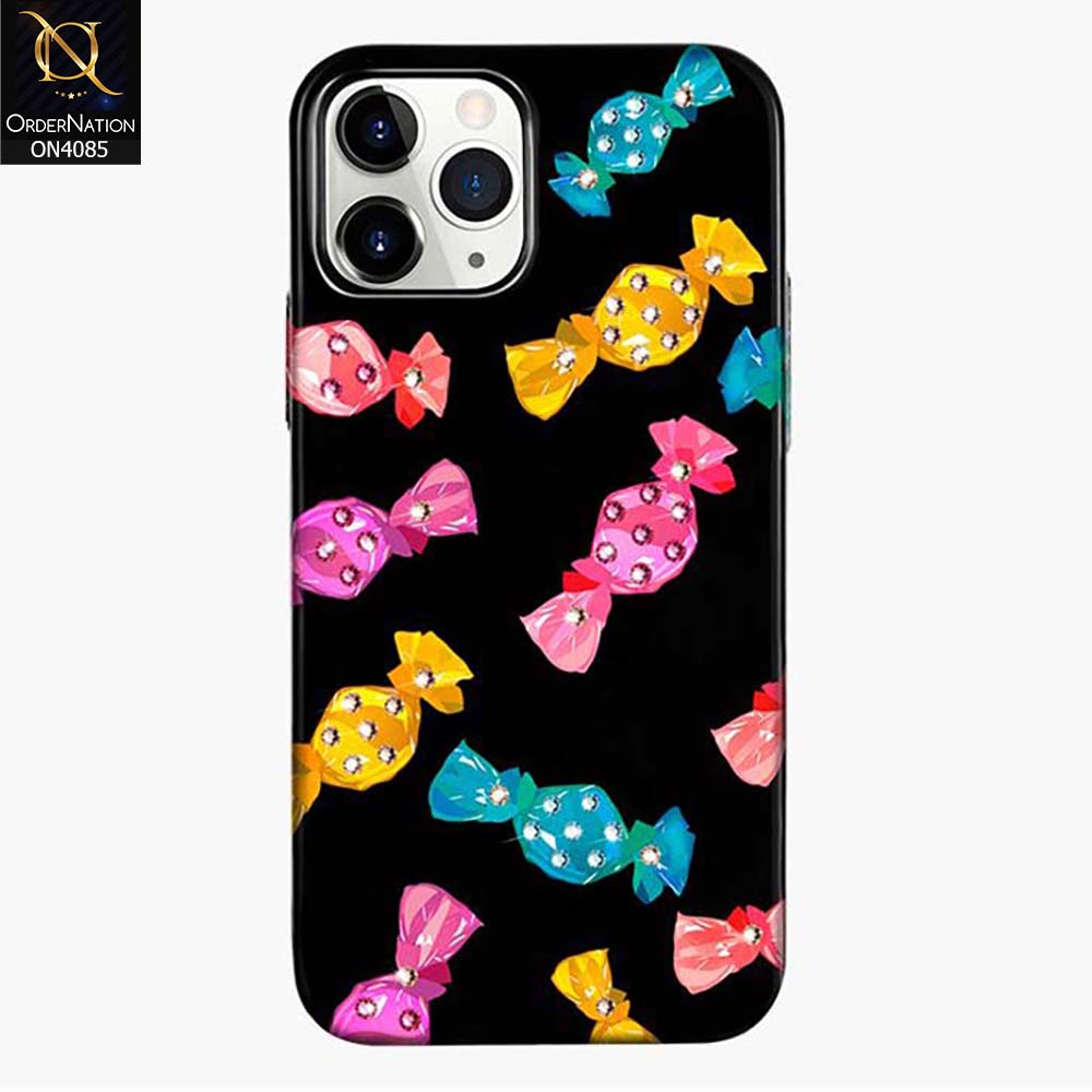 iPhone 15 Pro - Design 4 - Simple Pattern With Luxurious Crystal Diamo ...