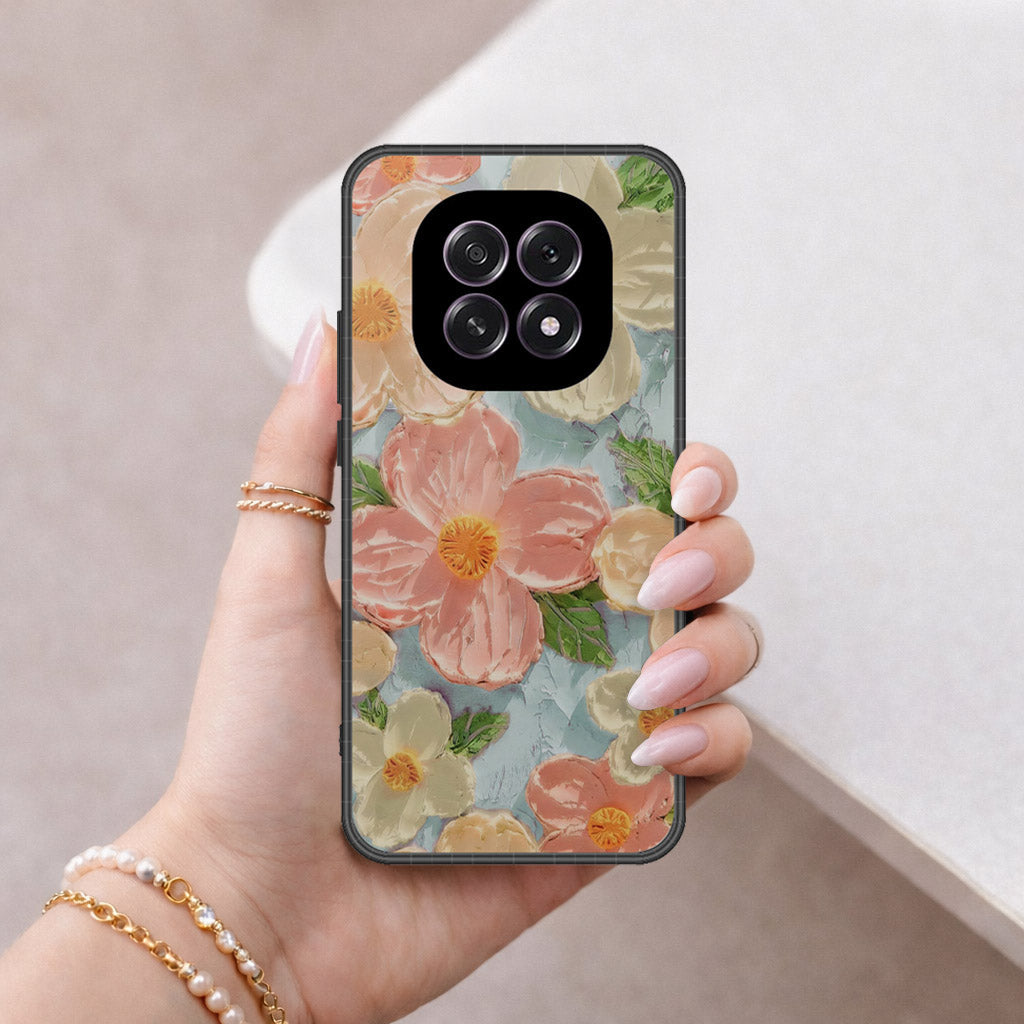 Oppo F29 Cover - Floral Series - Design 16 - Cyan & Pink - HQ Premium ...