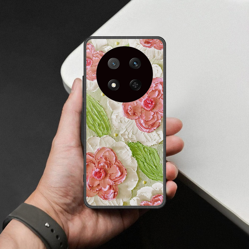 Honor X9c Cover - Floral Series - Design 13 - Offwhite & Green - HQ Pr ...