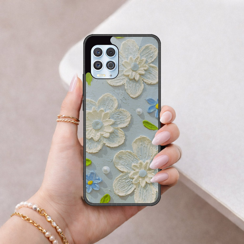 Motorola Edge S Cover - Floral Series - Design 3 - Sky Blue - HQ Premi ...