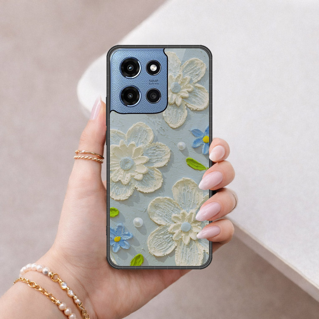 Motorola Moto G (2025) Cover - Floral Series - Design 3 - Sky Blue - H ...