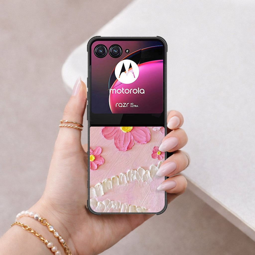 Motorola Razr 40 Ultra Cover - Floral Series - Design 2 - Pink - HQ Pr ...