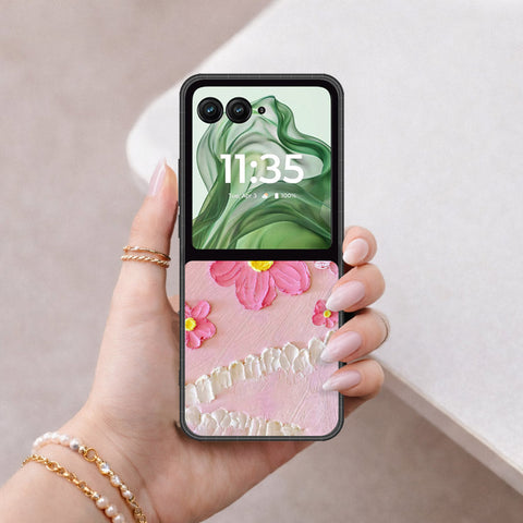 Motorola Razr 50 Ultra Cover - Floral Series - Design 2 - Pink - HQ Pr ...