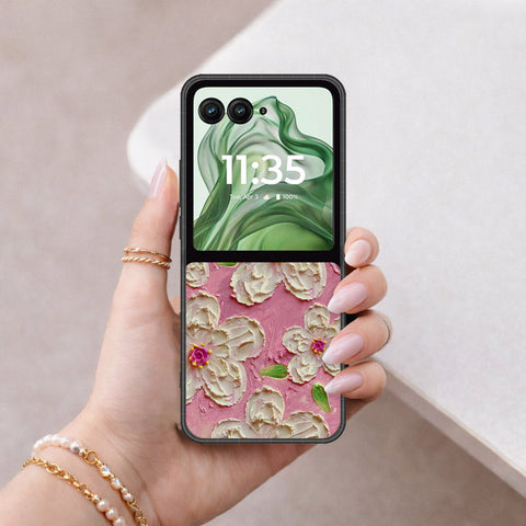 Motorola Razr 50 Ultra Cover - Floral Series - Design 5 - Pink & White ...
