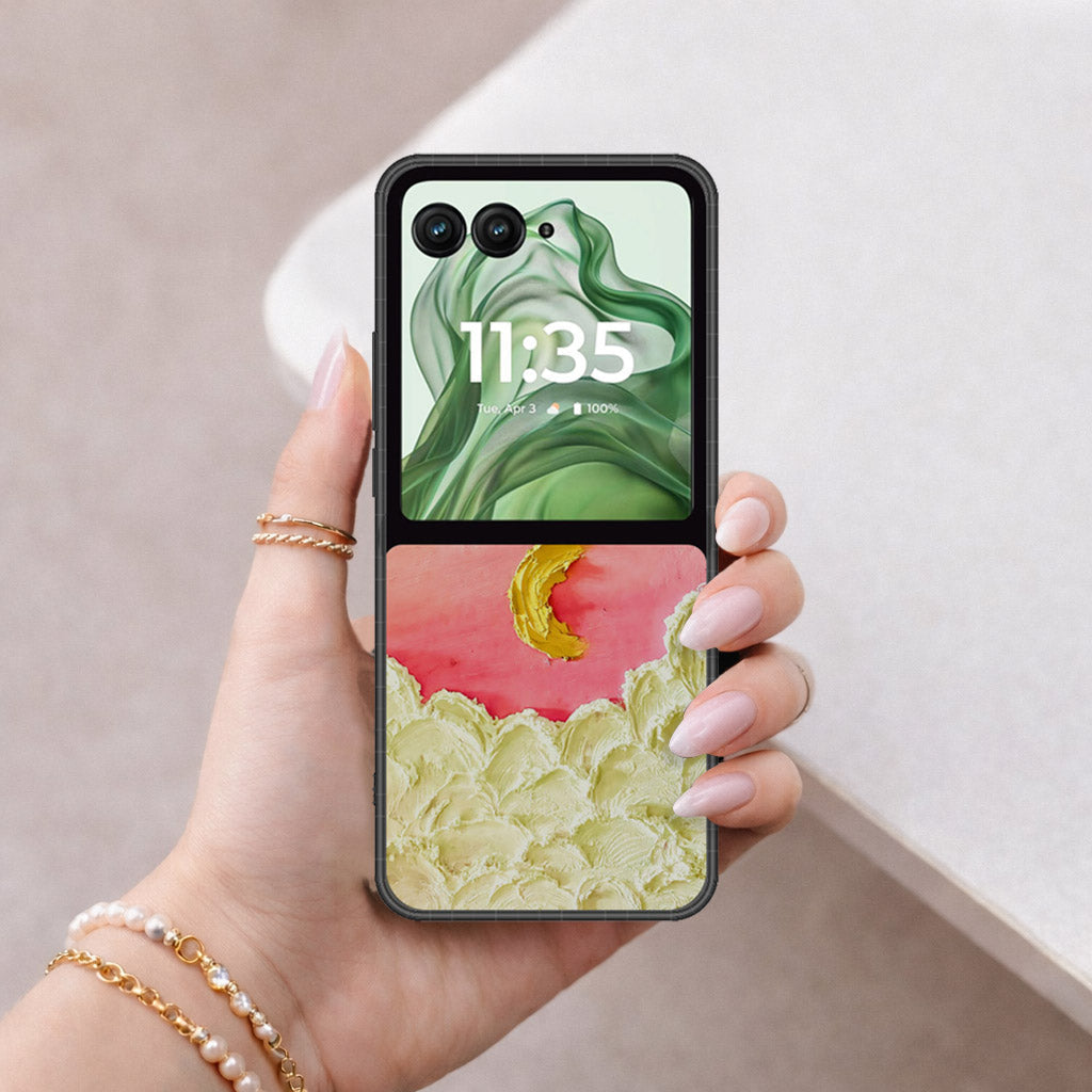 Motorola Razr 50 Cover - Floral Series - Design 7 - Pink & Yellow - HQ ...