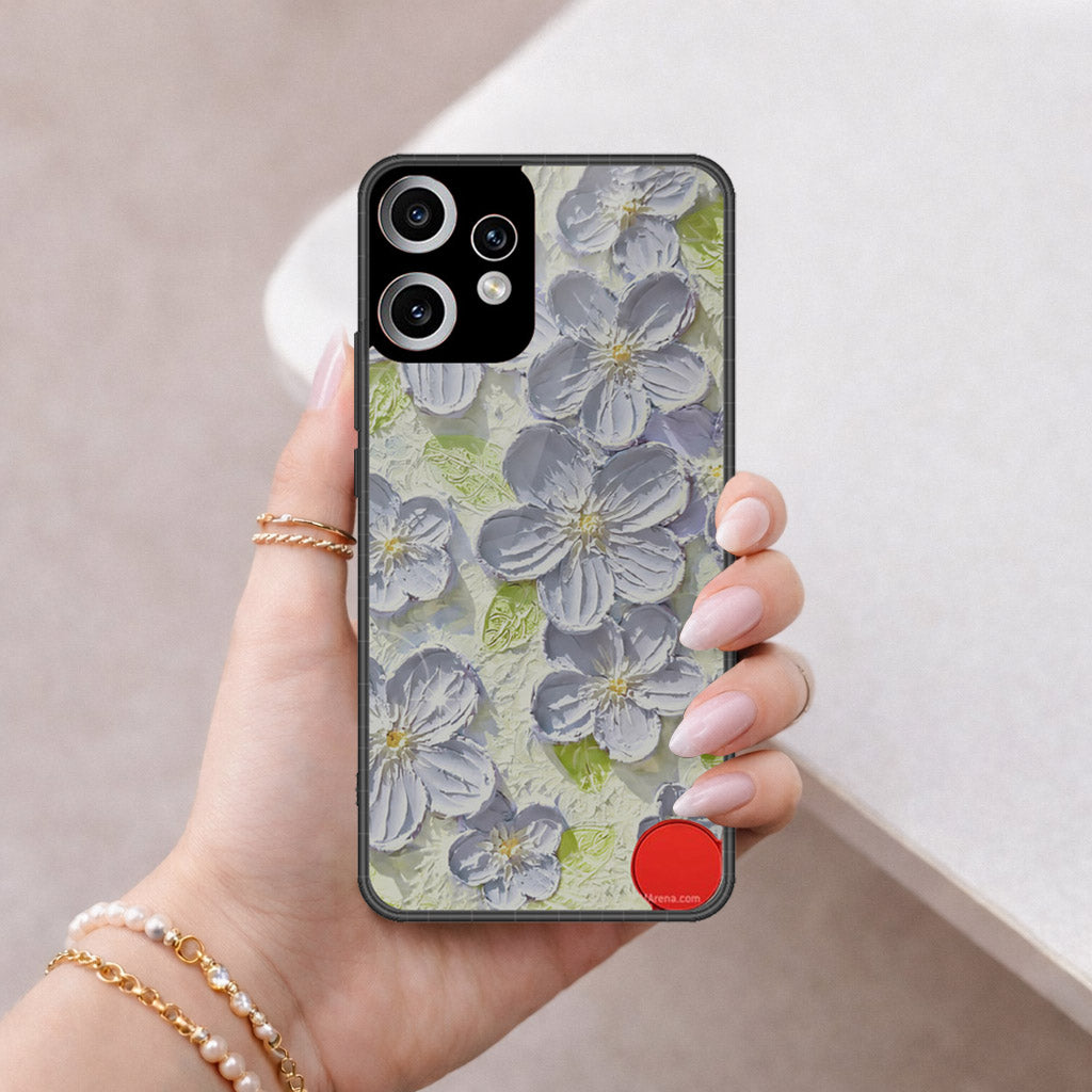 Nothing CMF Phone 2 Pro Cover - Floral Series - Design 12 - Grey & Gre ...
