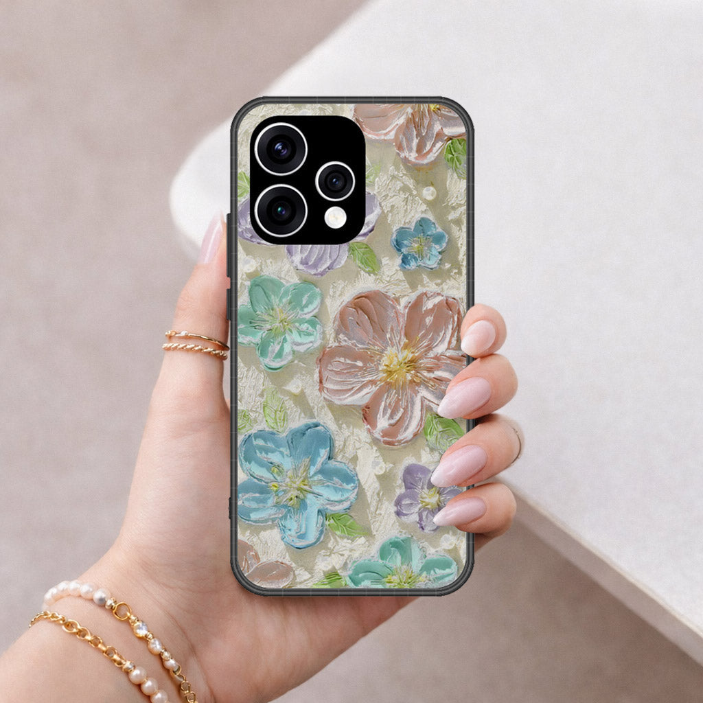 Oppo Reno 15 Cover - Floral Series - Design 14 - Blue & Purple - HQ Pr ...