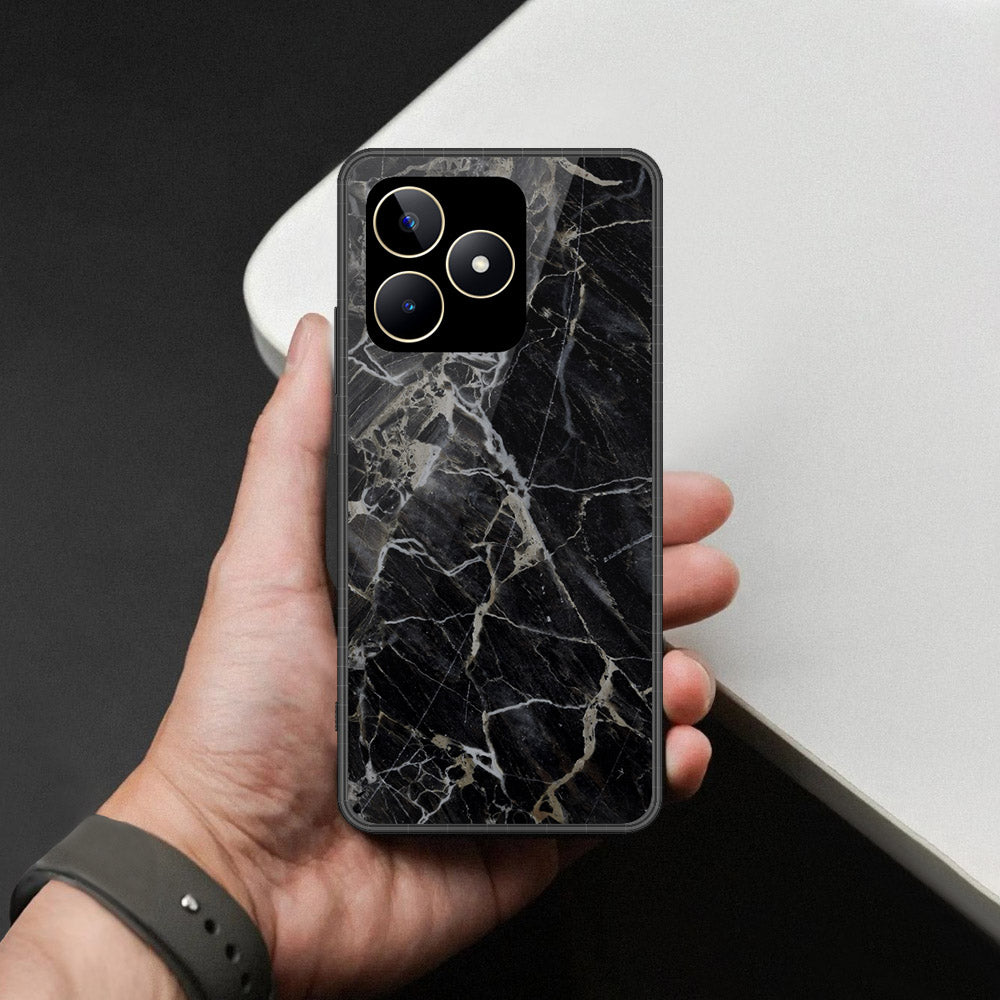 Realme Narzo N53 Cover - Black Marble Series - HQ Ultra Shine Premium ...