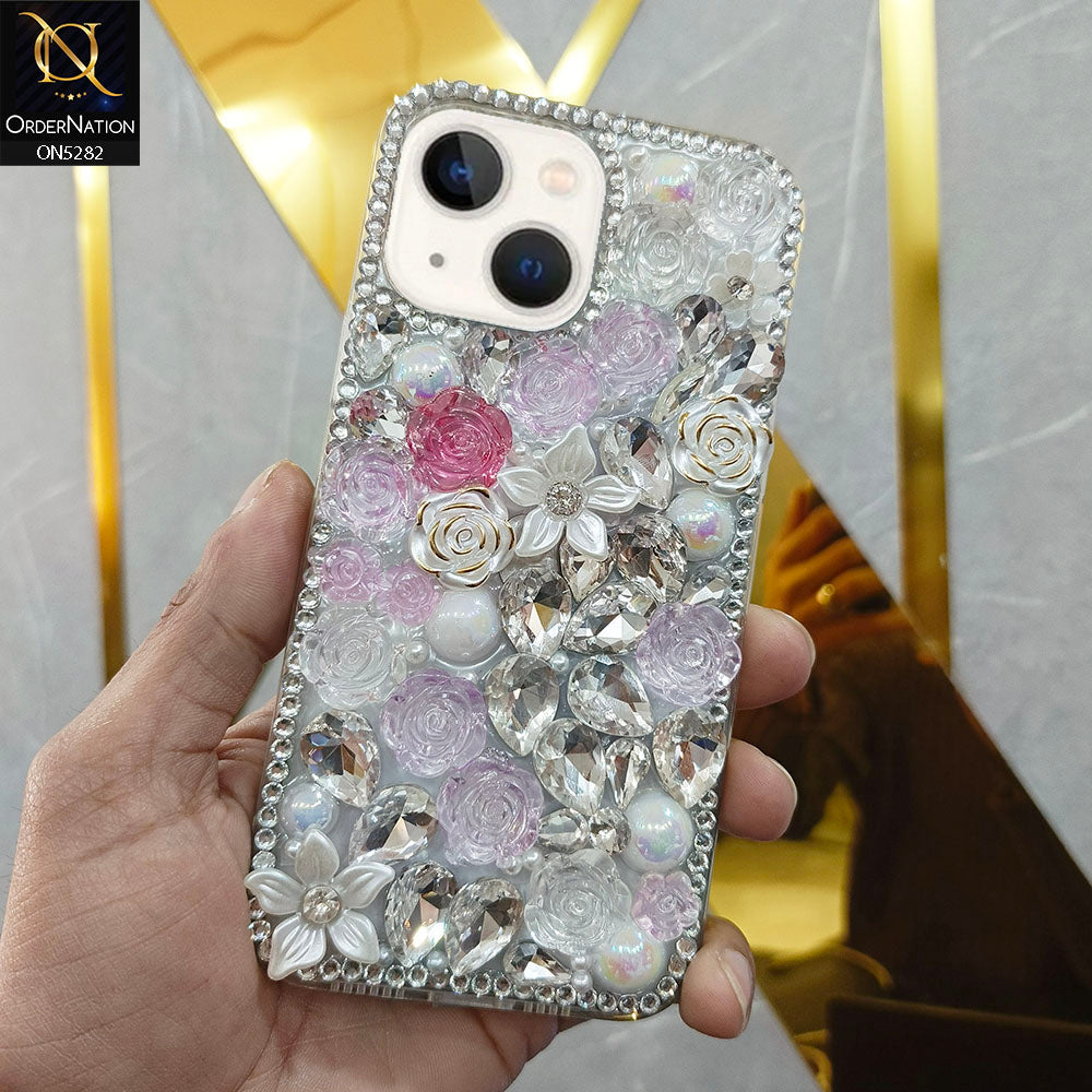 iPhone 13 Cover - Design 1 - Cute 3D Flowers Butterfly Shiny Rhineston ...