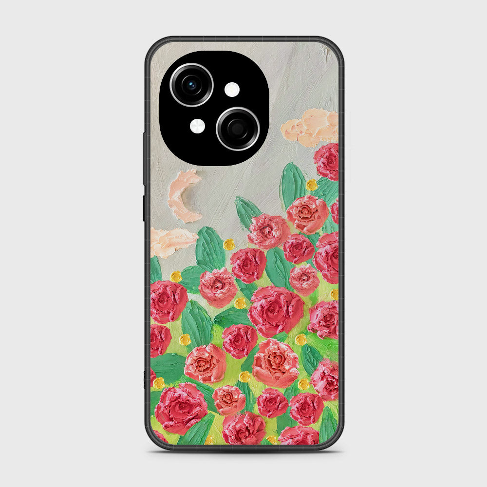 Tecno Spark 40C Cover - Floral Series - Design 10 - Red & Green - HQ P ...
