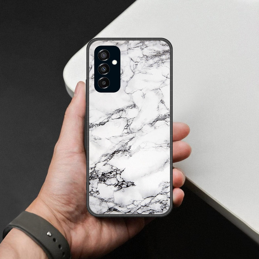 Samsung Galaxy F13 Cover - White Marble Series - HQ Premium Shine Dura ...