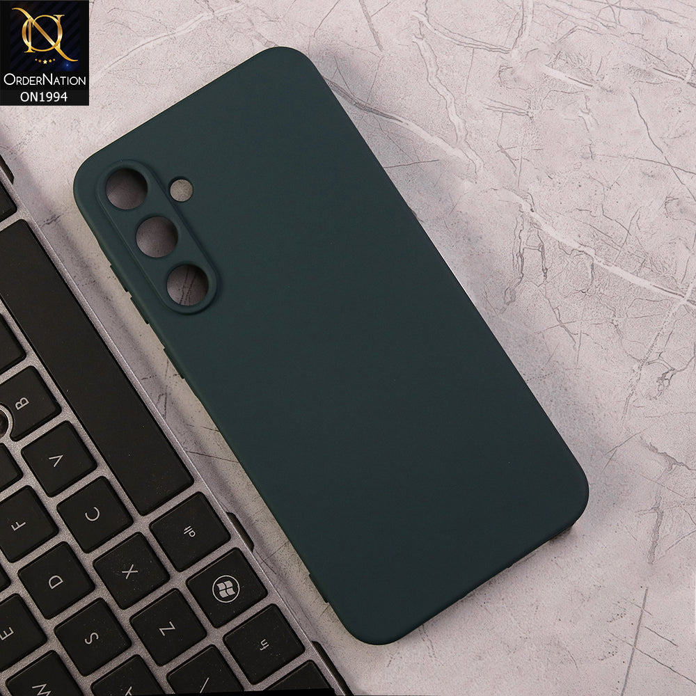 Samsung Galaxy A55 Cover - Green - Matte Shockproof Sillica Gel Soft C ...