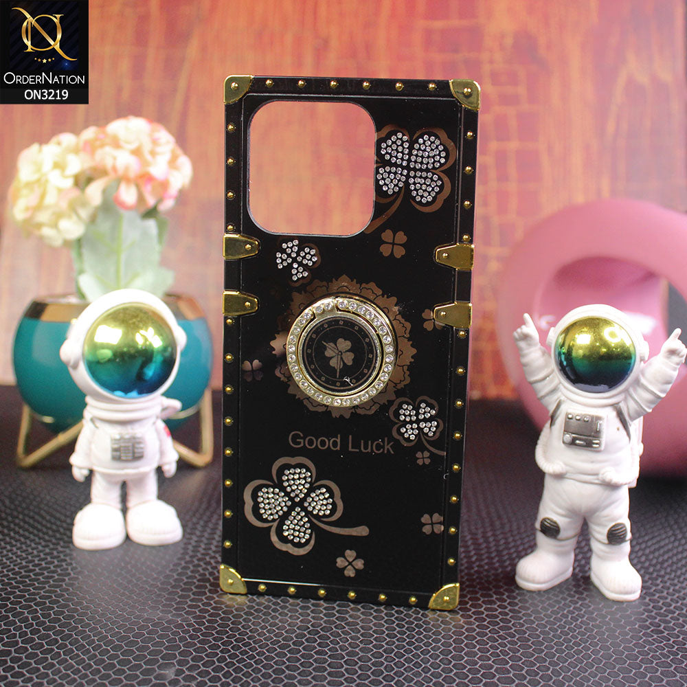 Xiaomi Redmi 12C Cover - Black - Square Bling Diamond Glitter Soft TPU ...