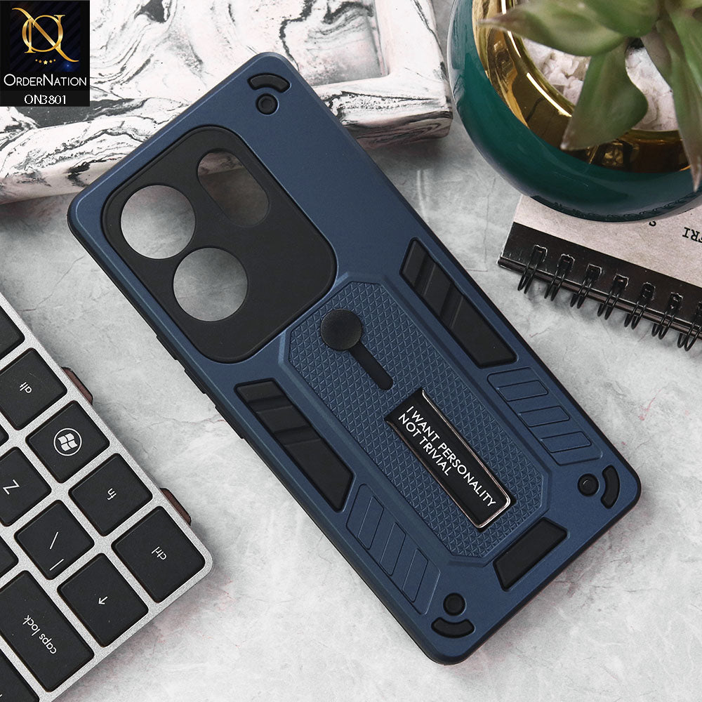 Infinix Zero 30 4G Cover - Midnight Blue - Hybrid Stylish Slide Finger ...