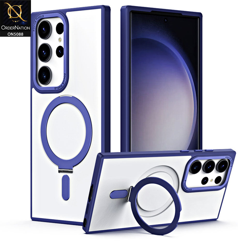 Samsung Galaxy S24 Ultra Cover - Blue - New Translucent Alloy Bracket ...