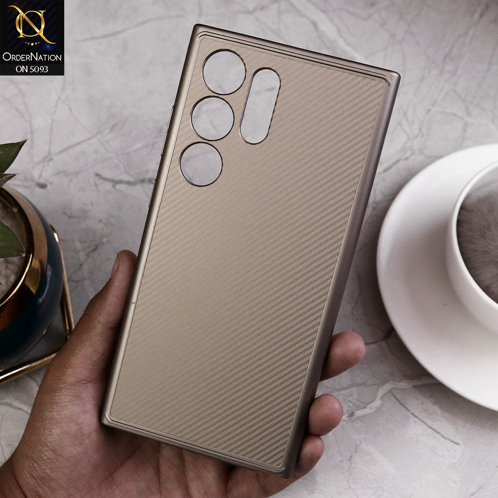 Samsung Galaxy S24 Ultra Cover - Golden - New Carbon Fiber Texture Pro ...