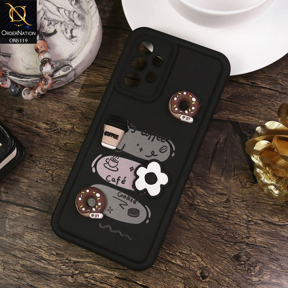Samsung Galaxy A32 Cover - Black - Design 2 - Cute 3D Donut Coffee Sof ...