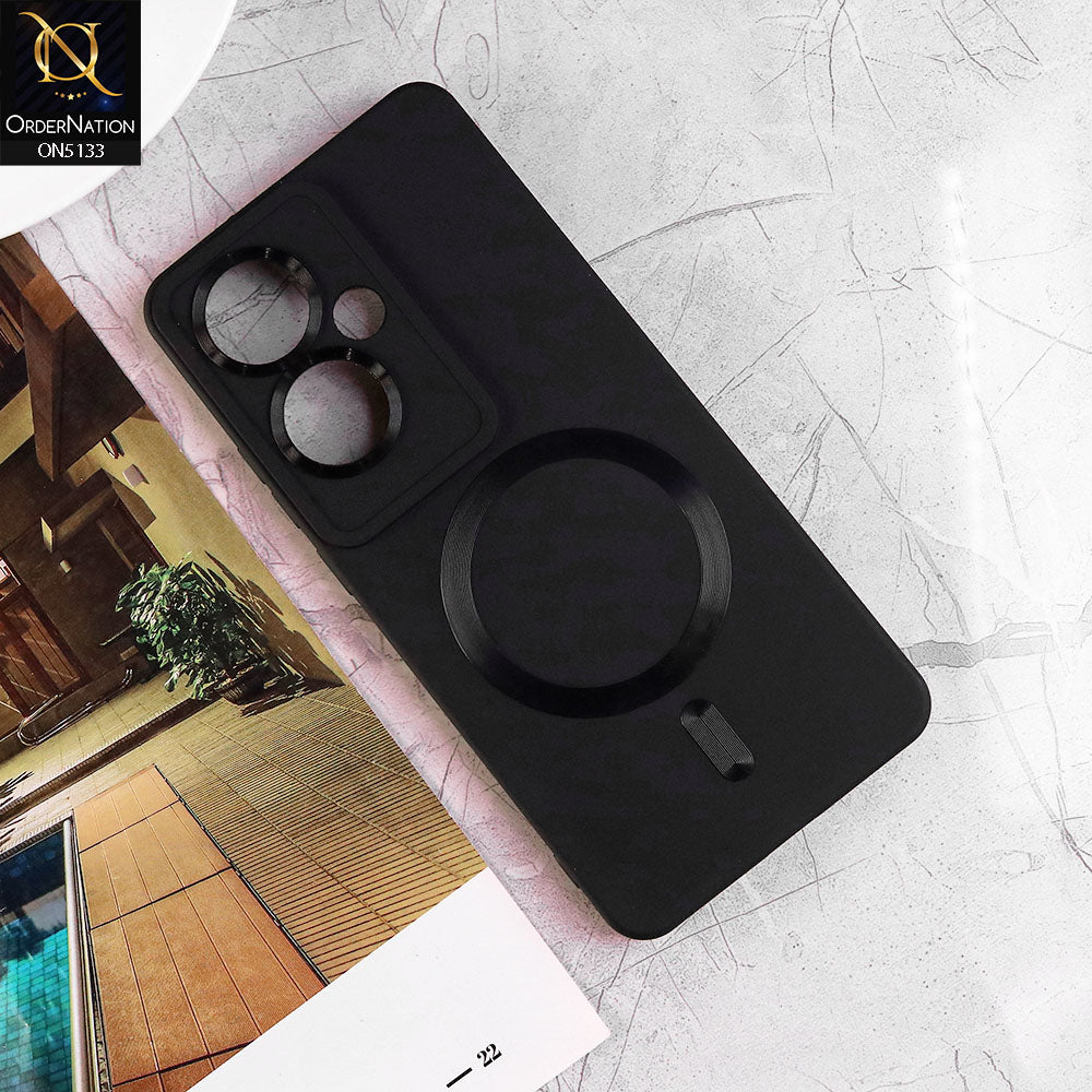 Oppo Reno 11F 5G Cover - Black - Soft Silicon Case With Magsafe Style ...