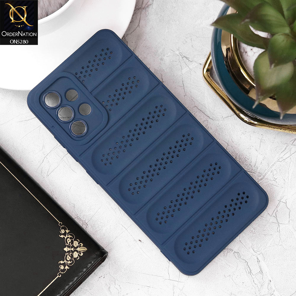 Samsung Galaxy A32 Cover - Blue - Trendy Breathable Mesh Grid Net Soft ...