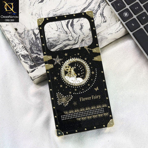 Tecno Spark 40 Cover - Black - Trendy Flower Fairy Stylish Soft Square ...