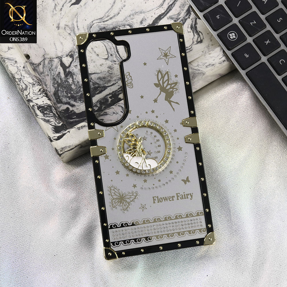 Vivo Y200 5G Cover - Gray - Trendy Flower Fairy Stylish Soft Square Tr ...