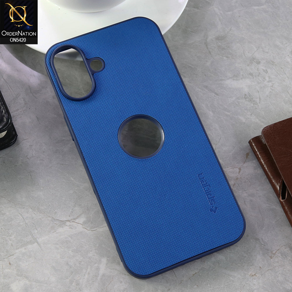 iPhone 16 Plus Cover - Blue - New Dotted Leather Texture Soft Borders ...