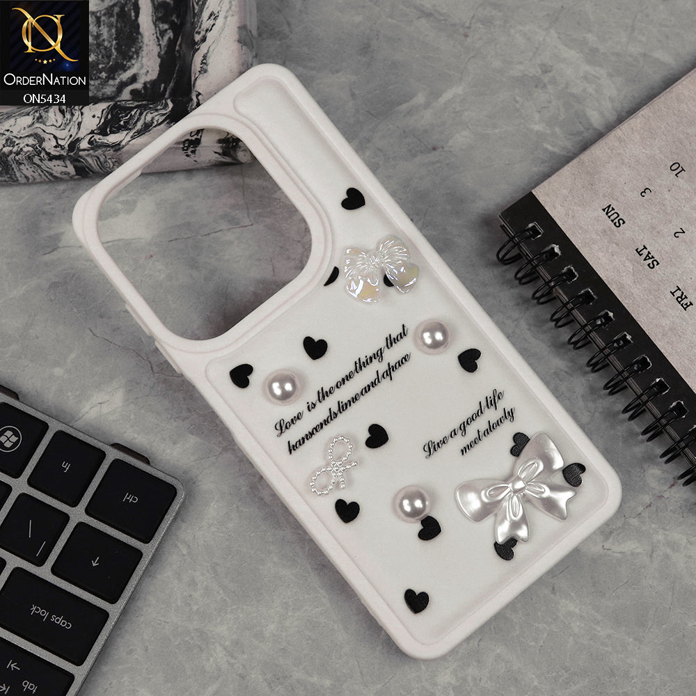 Itel P55 4G Cover - Off White - New Soft Silicone Case With Cute 3D Pe ...