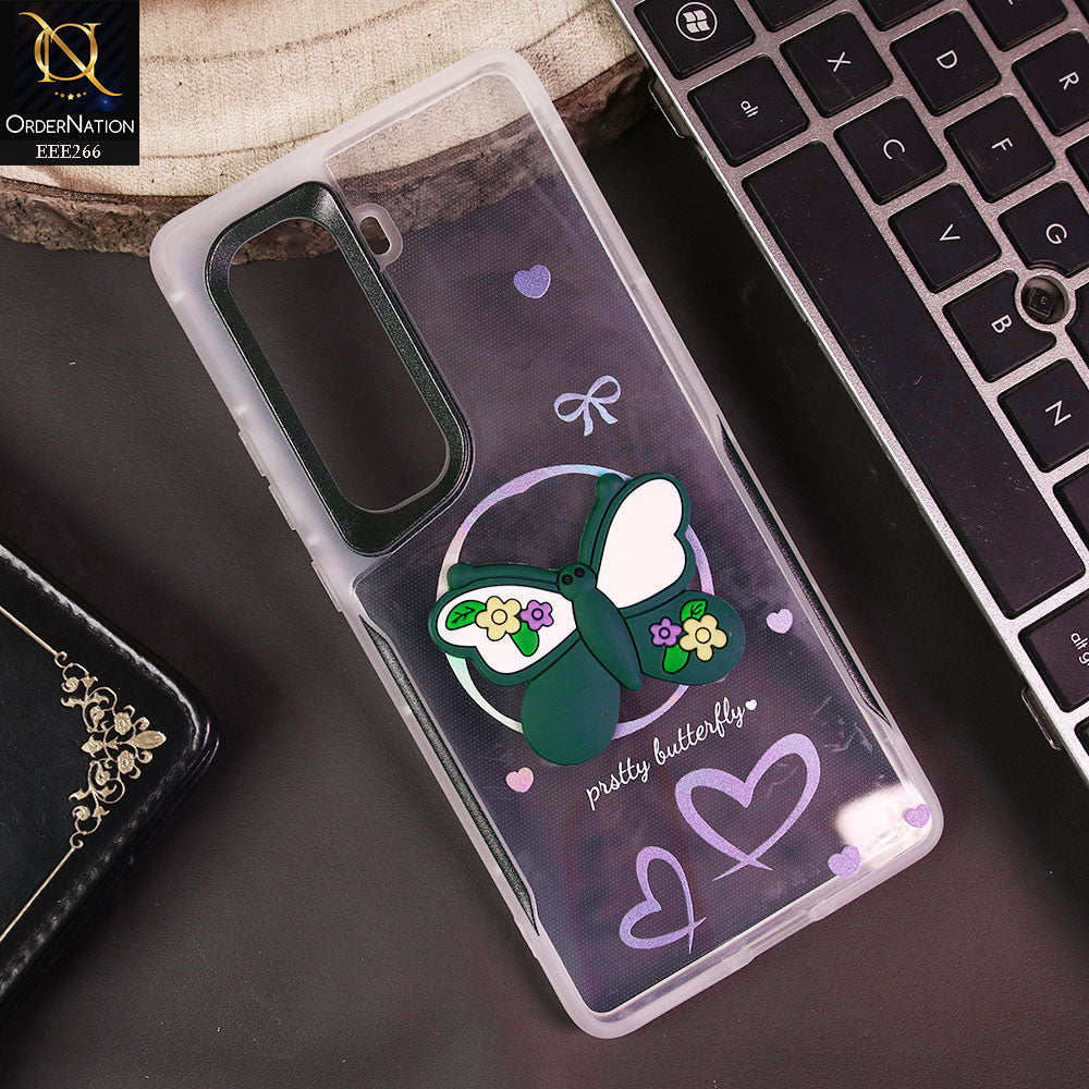 Infinix Hot 50 Pro Plus Cover - Green - Cute 3D Butterfly Soft Case ...