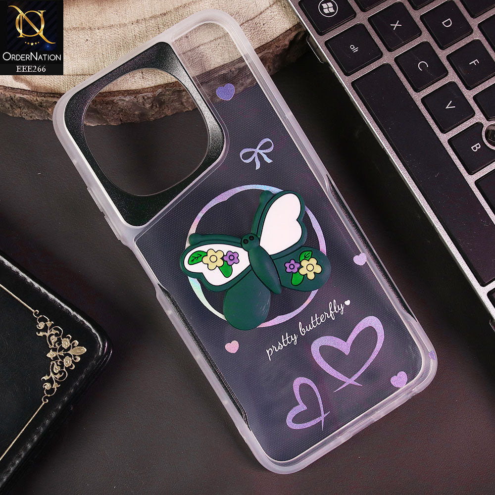 Tecno Spark Go 1 Cover - Green - Cute 3D Butterfly Soft Case – OrderNation