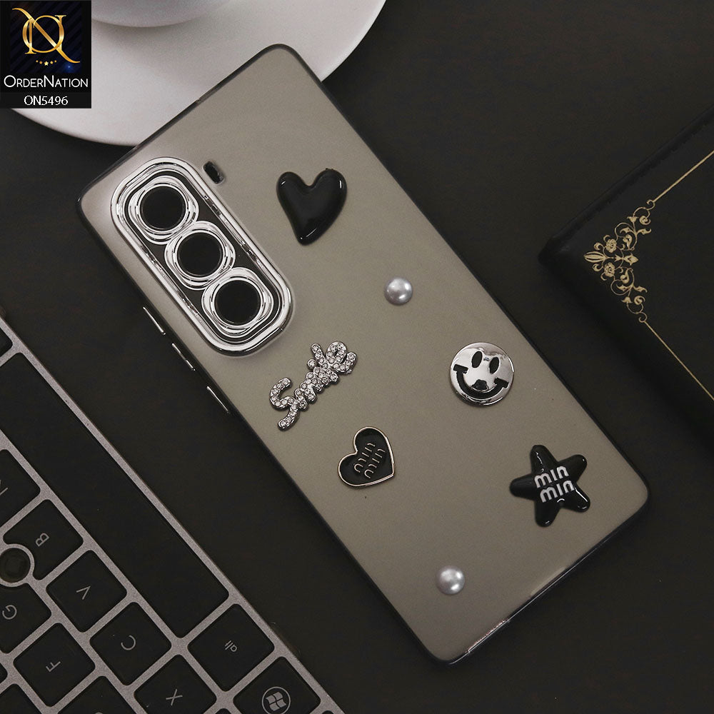Infinix Hot 50 Pro Plus Cover - Black - 3D Smile Cartoon Matte Shinny ...
