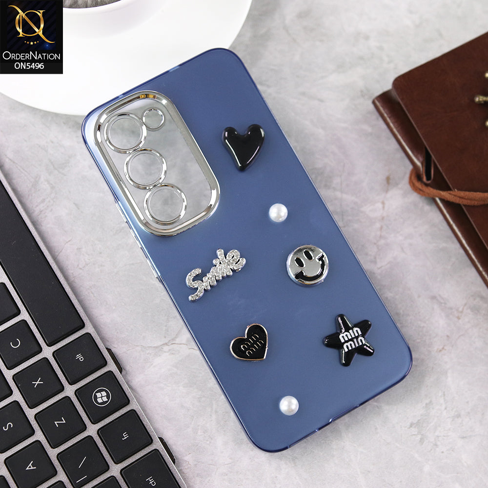 Tecno Spark 40 Pro Cover - Blue - 3D Smile Cartoon Matte Shinny Case W ...