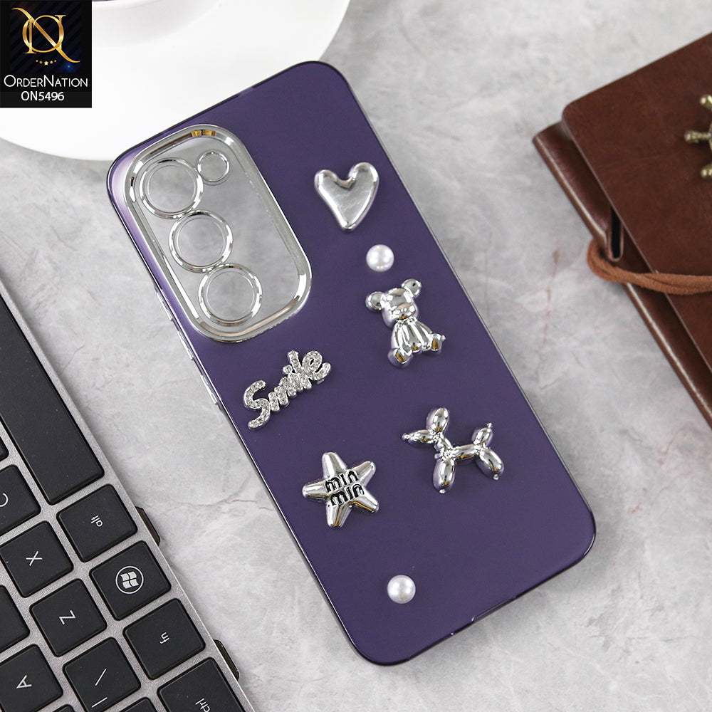 Tecno Spark 40 Pro Cover - Purple - 3D Smile Cartoon Matte Shinny Case ...