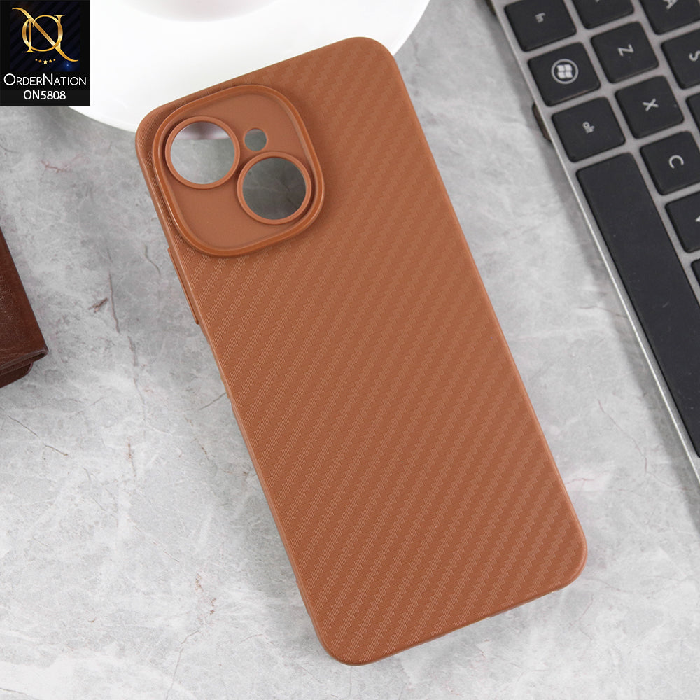 Tecno Spark Go 1 Cover - Brown - New Carbon Fiber Texture Case With Ca ...