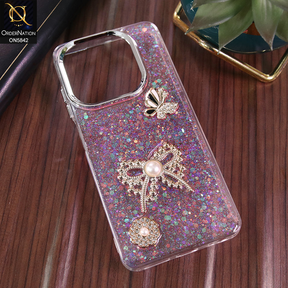 Infinix Smart 8 Pro Cover - Pink - New Beeded Rhinestones Shinny Glitt ...