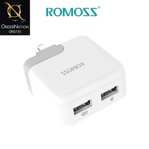 White - ROMOSS iCharger 12S double USB wall charger – OrderNation