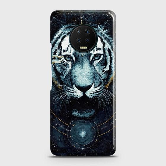 Infinix Note 7 Cover - Vintage Galaxy Tiger Printed Hard Case with Lif ...