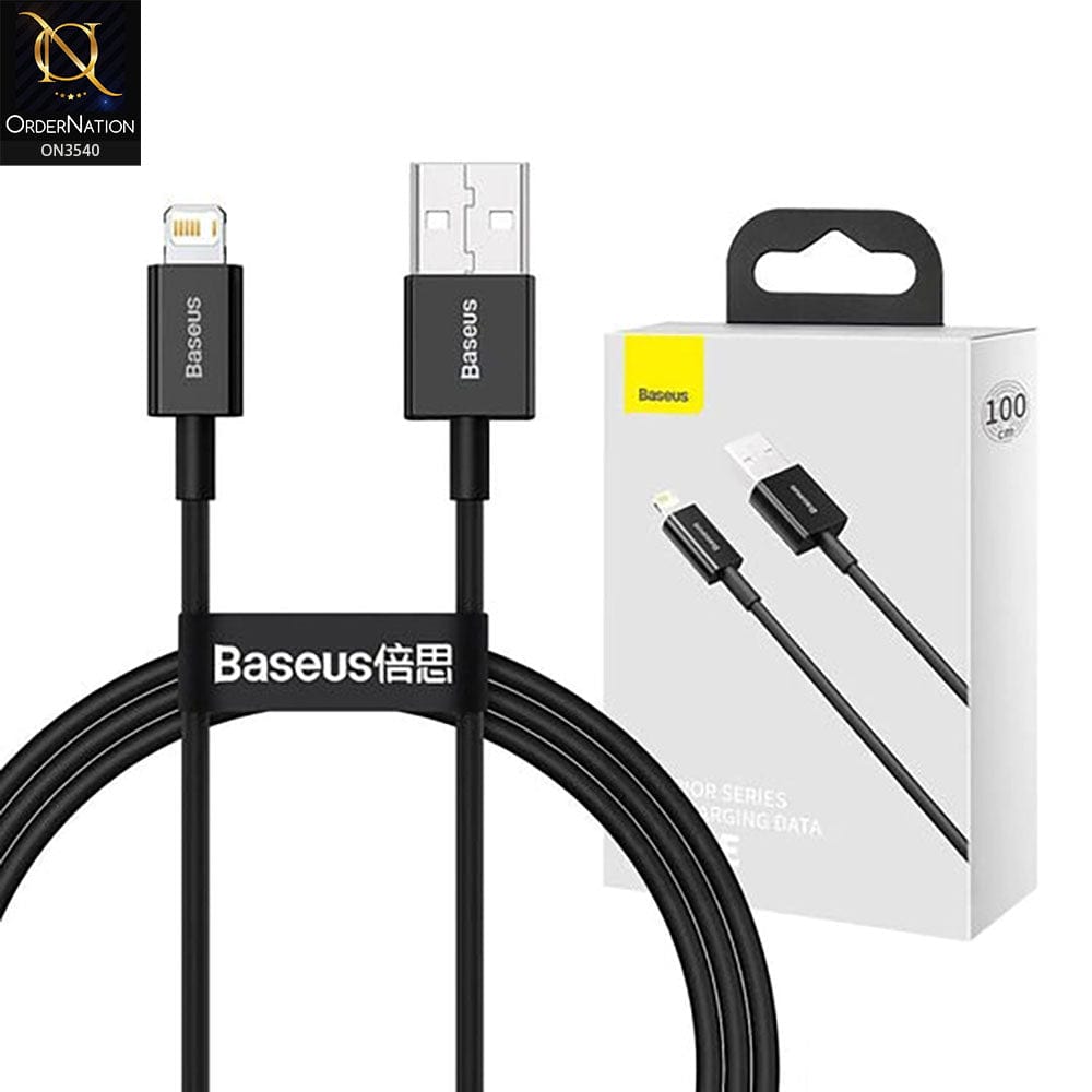 Baseus Superior Fast Charging iPhone Cable 1M 2.4A - Black – OrderNation