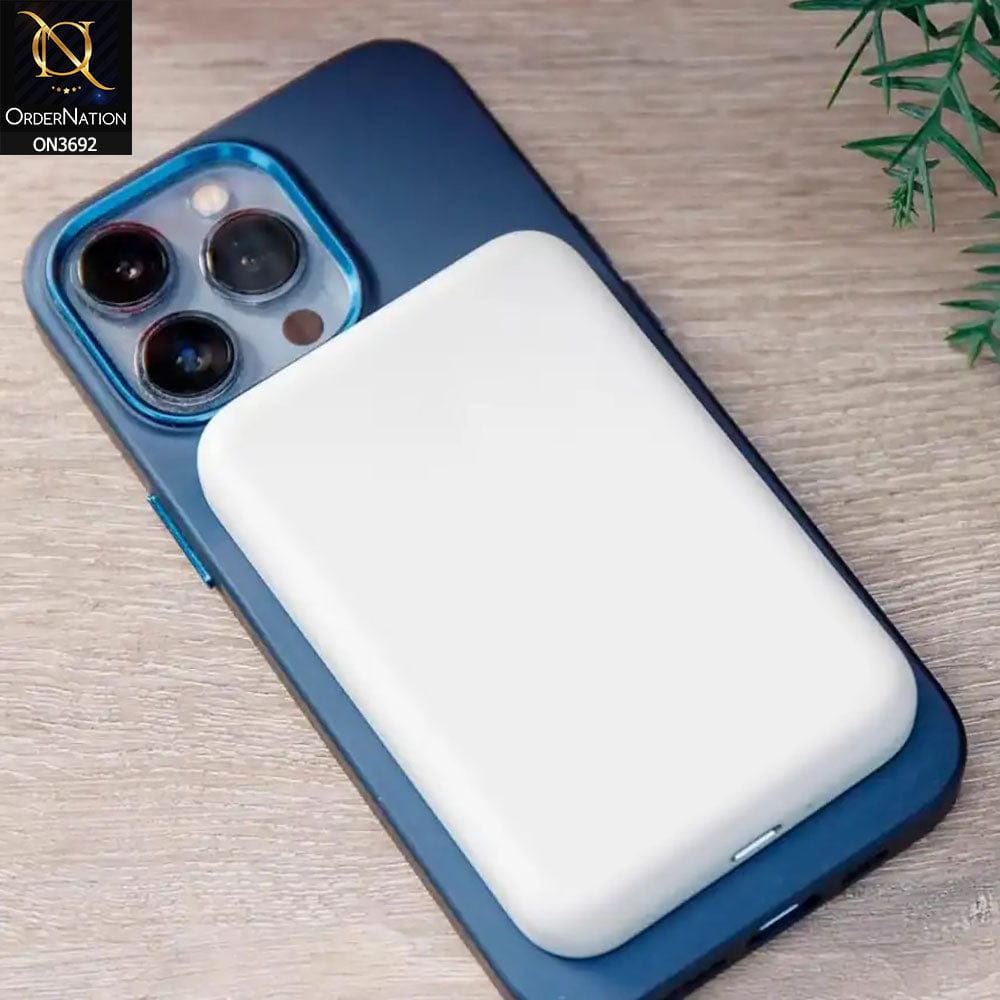 Power Bank - White - 5000mAh Power Bank 15W Fast Magnetic mini Battery ...