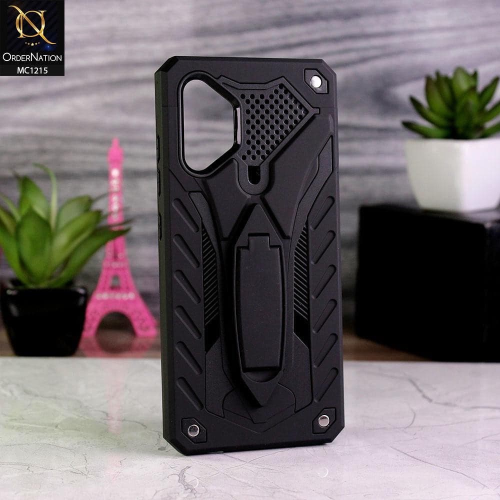 Samsung Galaxy A32 4G Cover - Black - Luxury Hybrid Shockproof Stand C ...