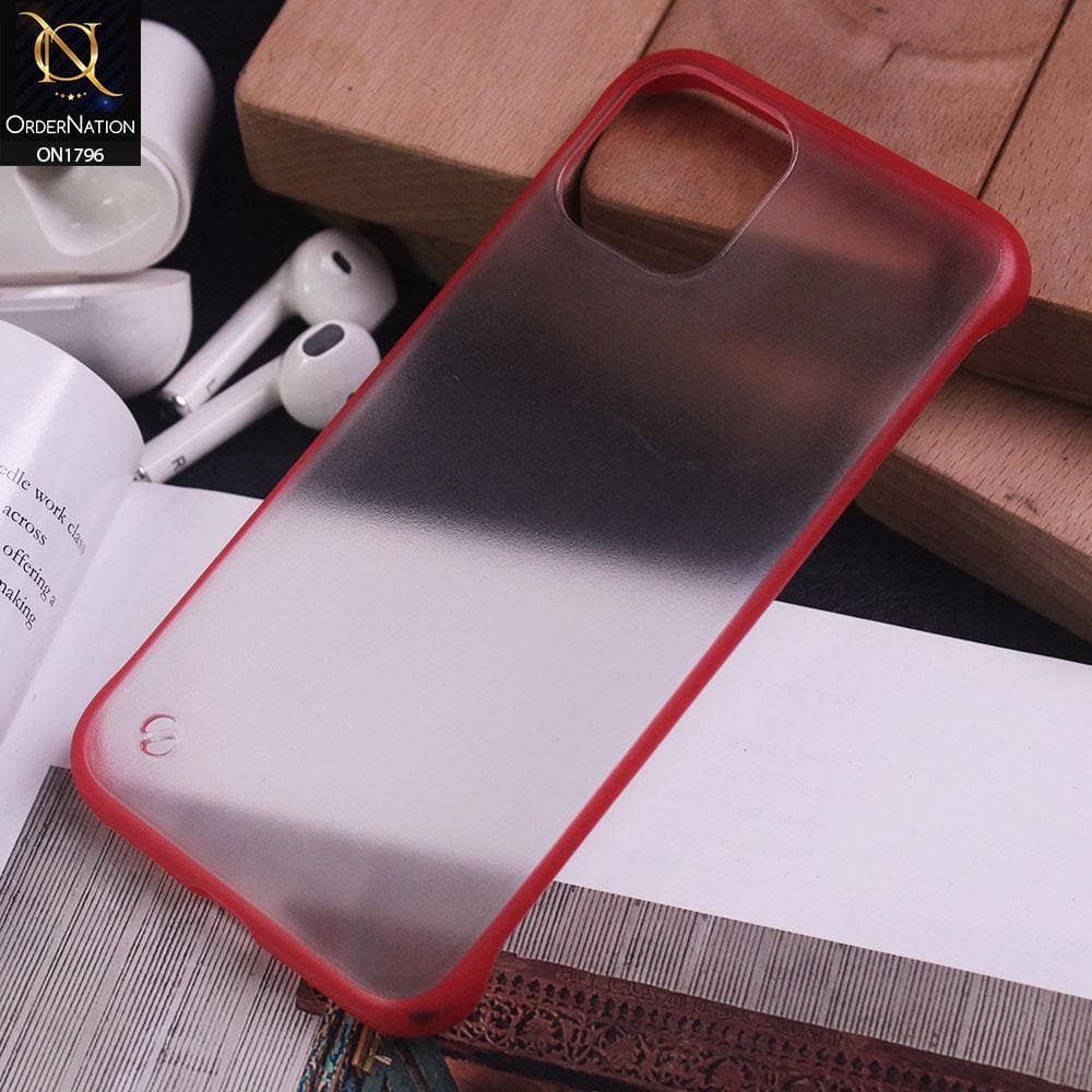 iPhone 11 Cover - Red - Soft Colorful Border Semi Transparent Back She ...