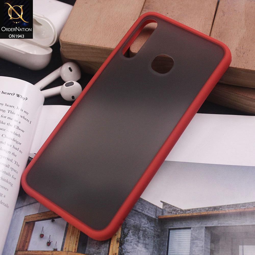 Infinix Hot 8 Cover - Red - Soft Colorful Border Semi Transparent Back ...