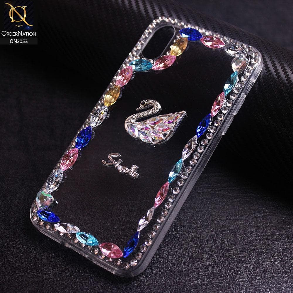 Cute Rhinestone Crystal Daimond Swan Case For iPhone XS / X - Multi ...